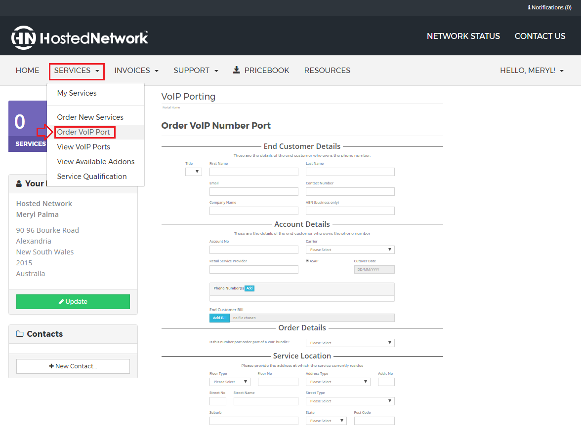 How do I port numbers over to Hosted Network? - Hosted Network