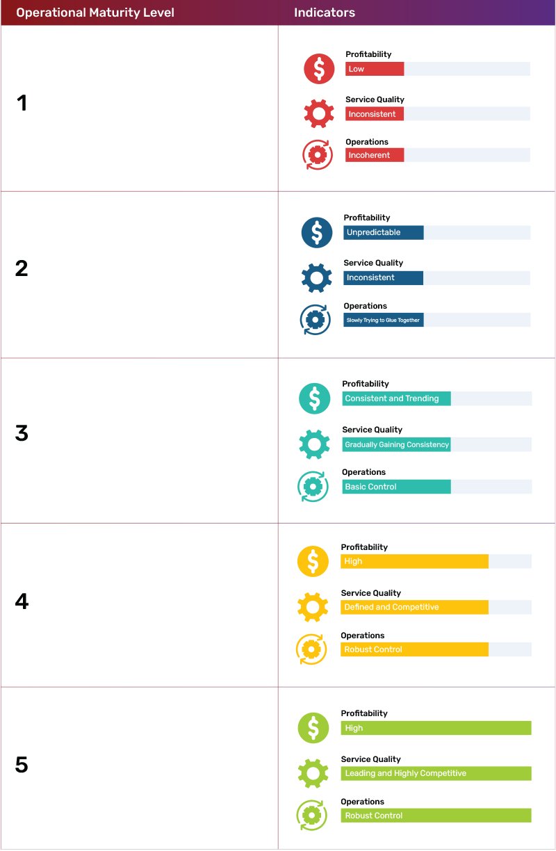 Levels of MSP Operational Maturity - Hosted Network